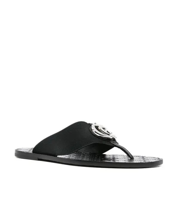 Gucci Embossed Gg Leather Thong Sandals