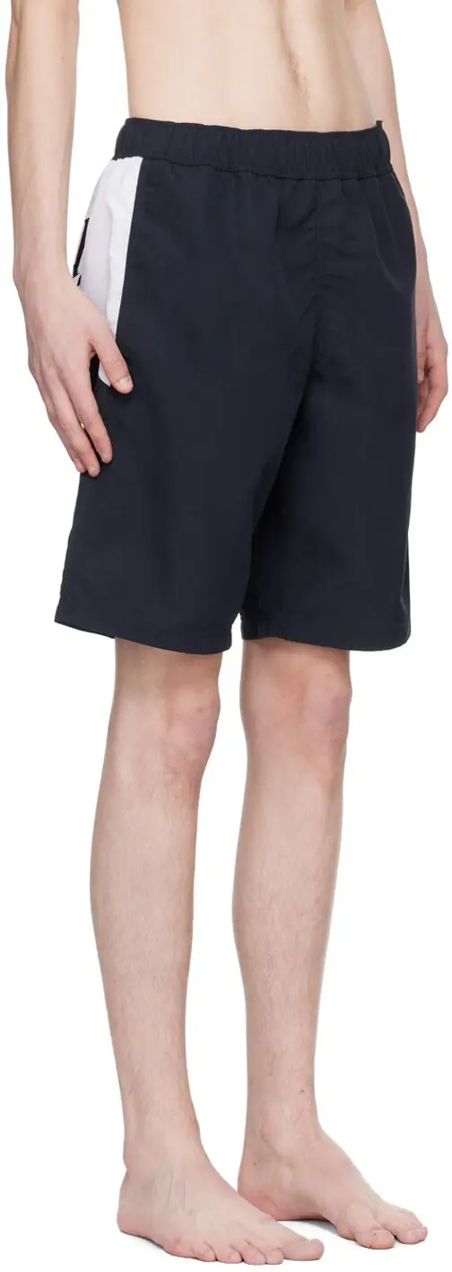 Palm Angels Logo Printed Elastic Waist Swim Shorts - Black