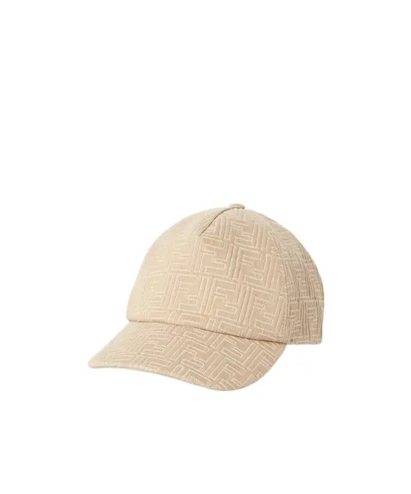Fendi Ff Jacquard Cotton Baseball Cap - Beige