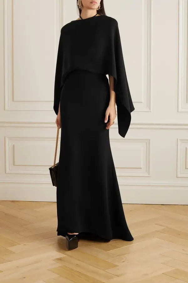 Valentino Garavani Cape Effect Backless Dress
