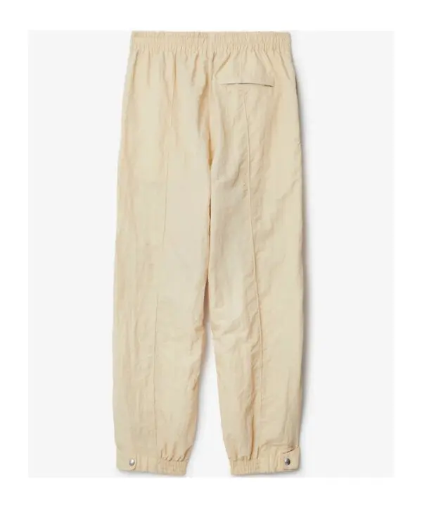 Burberry Crinkled Elasticated Waistband Wide-leg Track Pants - Soap Color