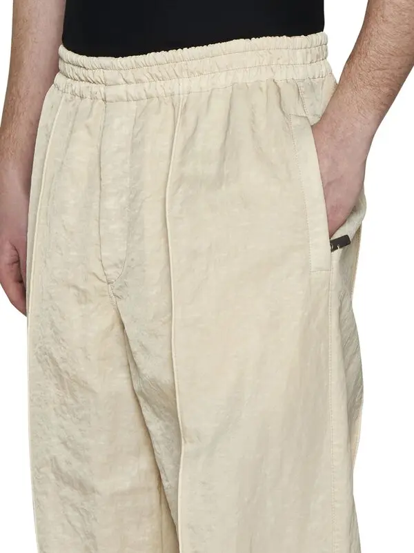 Burberry Crinkled Elasticated Waistband Wide-leg Track Pants - Soap Color