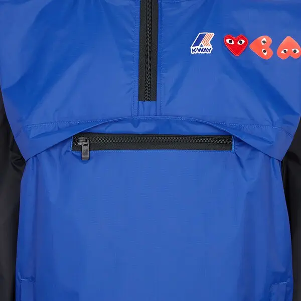 Play Comme Des Garcon X K-way Colour-block Hooded Anorak - Blue