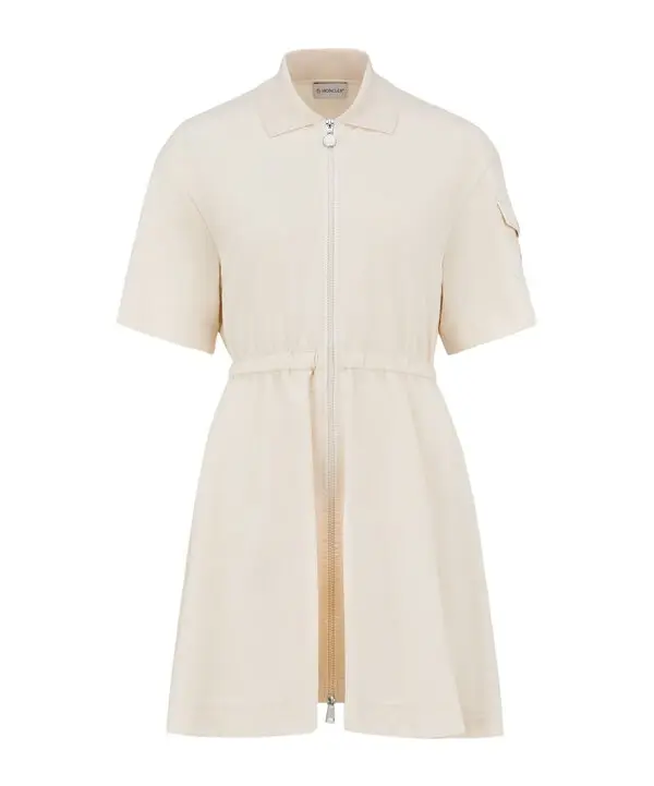 Moncler Logo Patch Two-way Zipped Dress - Cream