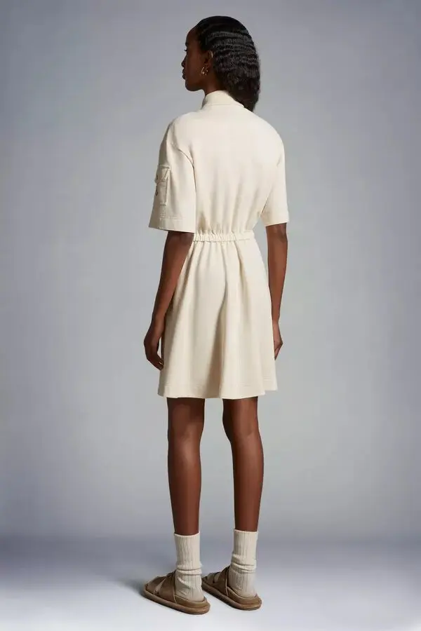 Moncler Logo Patch Two-way Zipped Dress - Cream