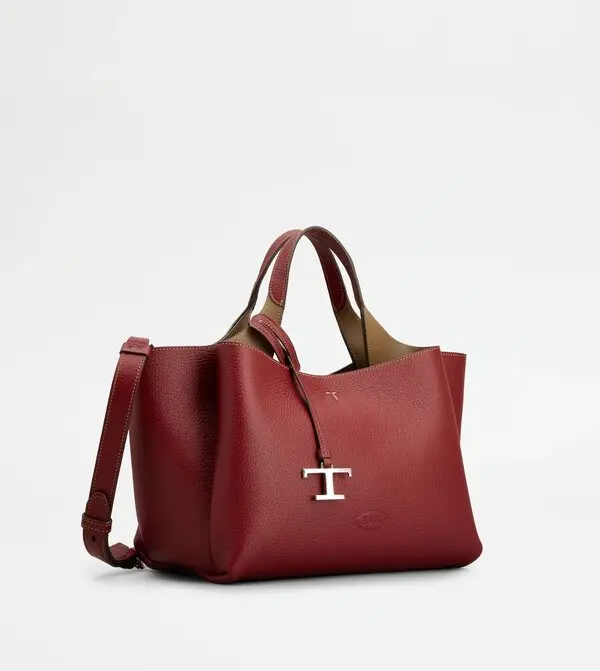 TOD'S Logo Plaque Top Handle Bag - Red