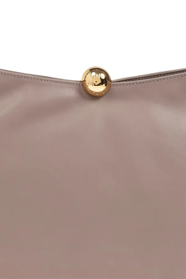 Furla Sfera Logo Debossed Medium Shoulder Bag - Nude