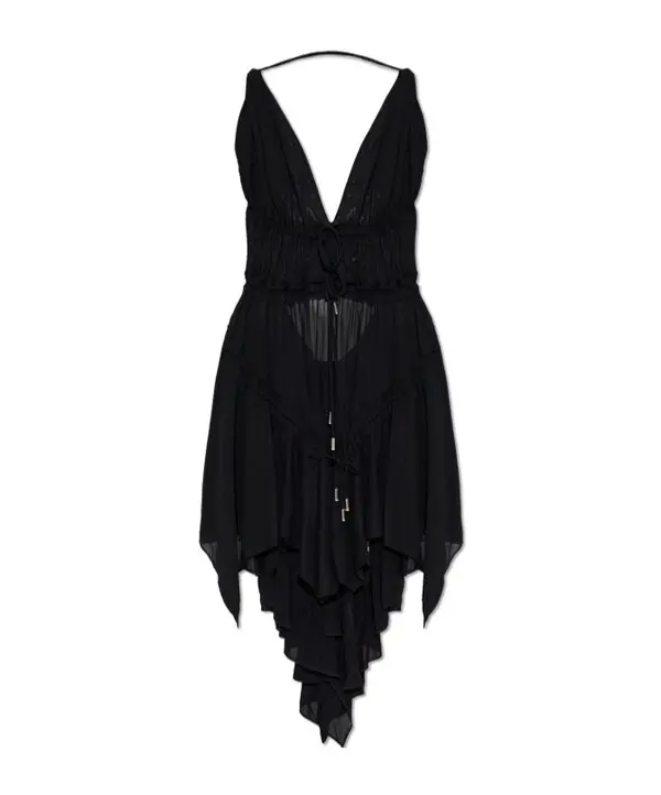 Dsquared2 Sleeveless V-neck Mini Dress With Drawstring Waist
