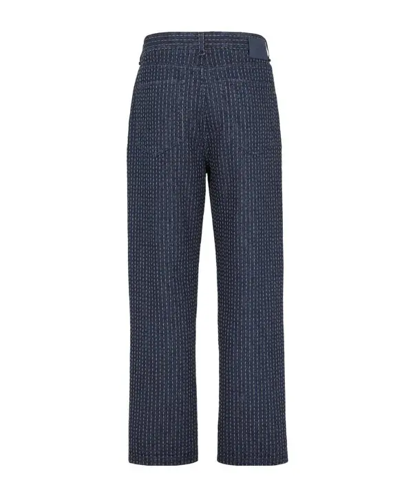 Fendi Straight-leg Topstitched Long Jeans