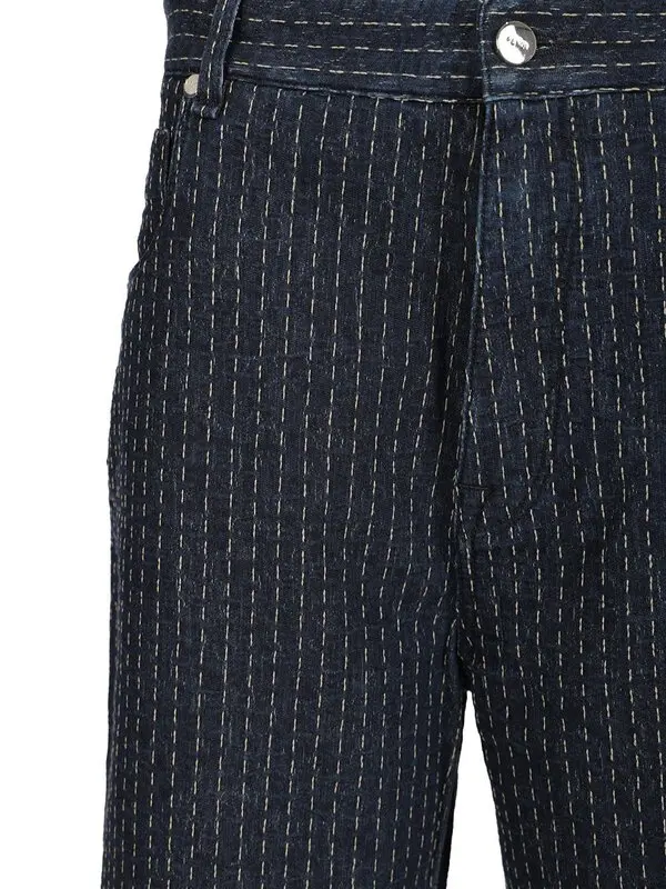Fendi Straight-leg Topstitched Long Jeans