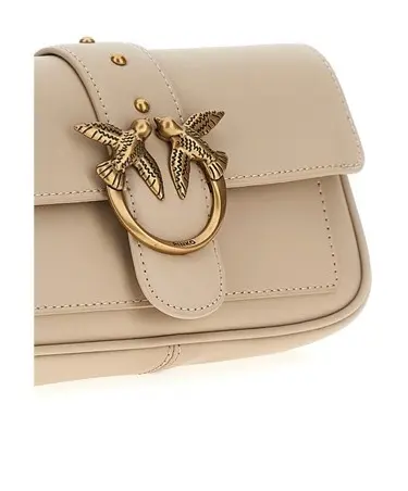 Pinko Love One Pocket Chain Linked Crossbody Bag - Nude