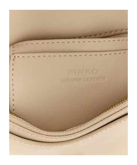 Pinko Love One Pocket Chain Linked Crossbody Bag - Nude