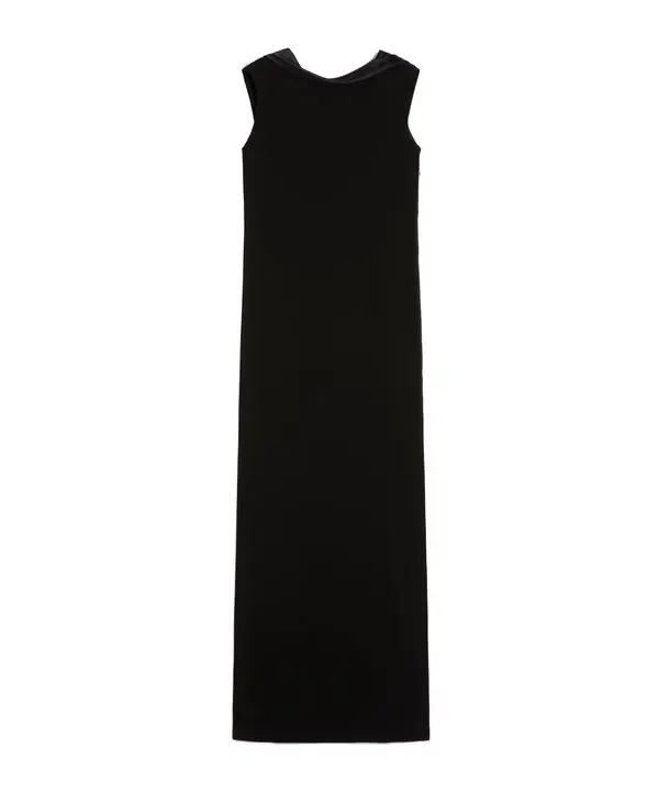Max Mara Long Sleeveless Dress With Deep V-back - Black