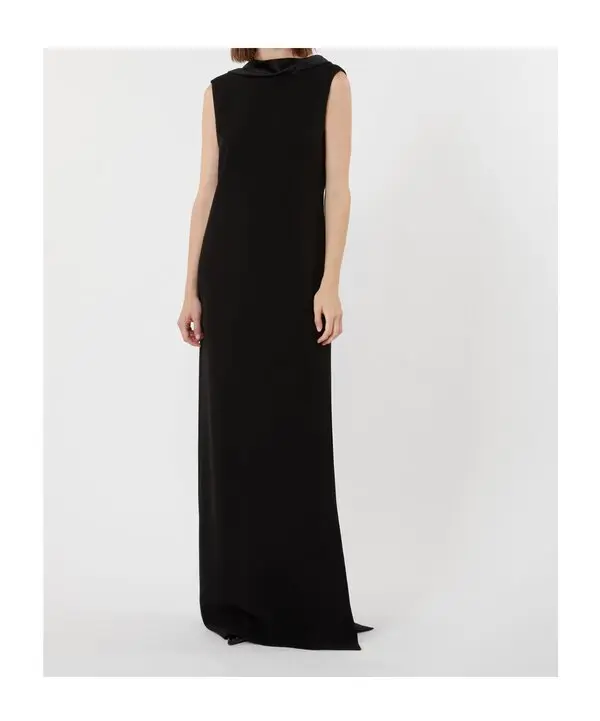 Max Mara Long Sleeveless Dress With Deep V-back - Black