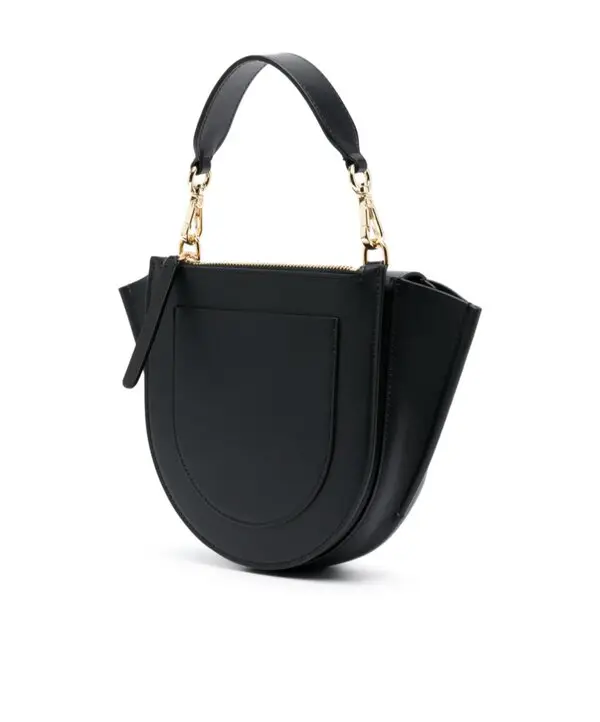WANDLER Mini Hortensia Leather Tote Bag - Black