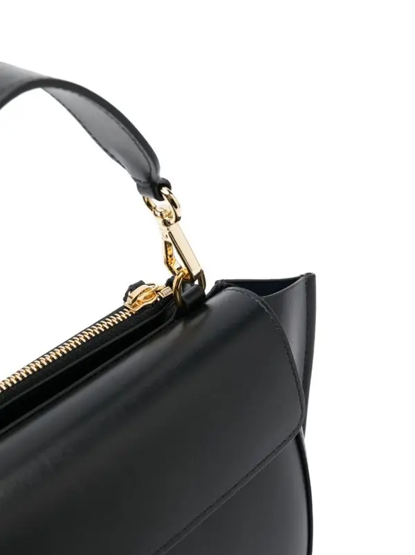 WANDLER Mini Hortensia Leather Tote Bag - Black