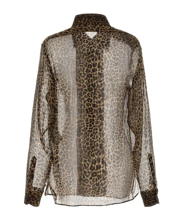 TOM FORD Leopard Print Long-sleeved Shirt
