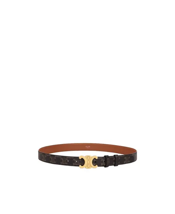 Celine Triomphe Belt In Triomphe Canvas - Brown