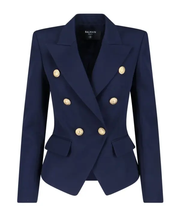 Balmain Double Breasted Jacket - Blue
