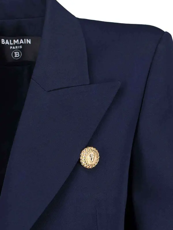 Balmain Double Breasted Jacket - Blue