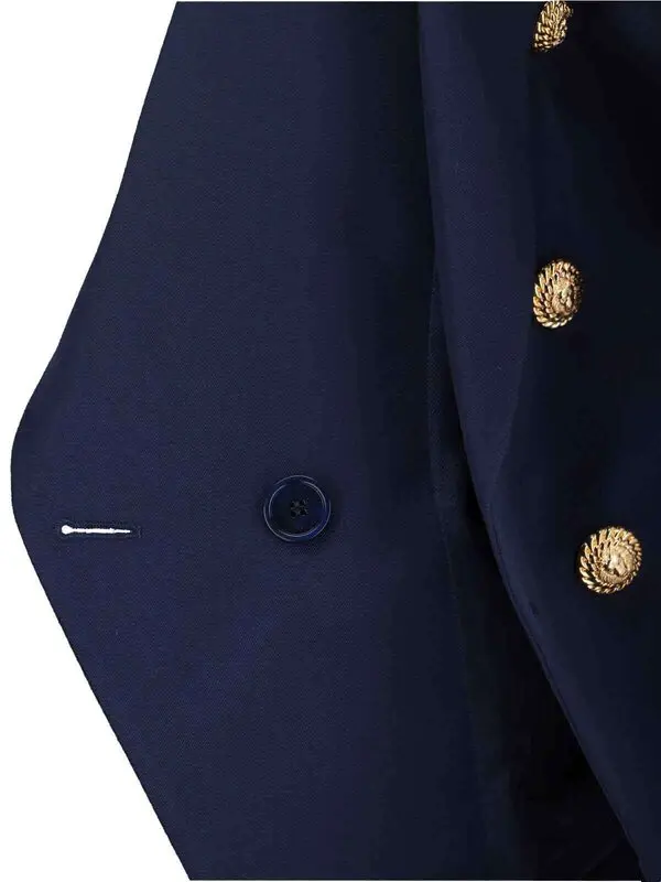 Balmain Double Breasted Jacket - Blue