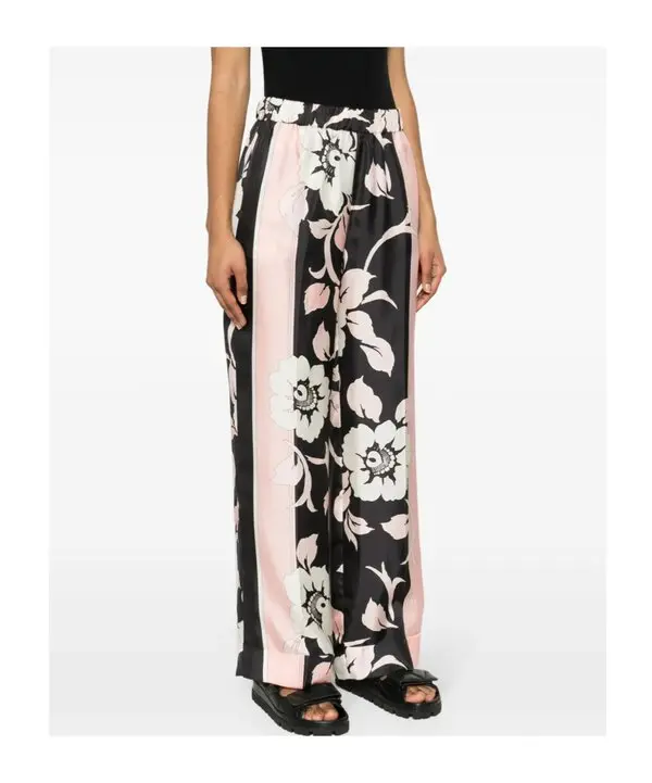 P.a.r.o.s.h Floral Print Straight Leg Trousers