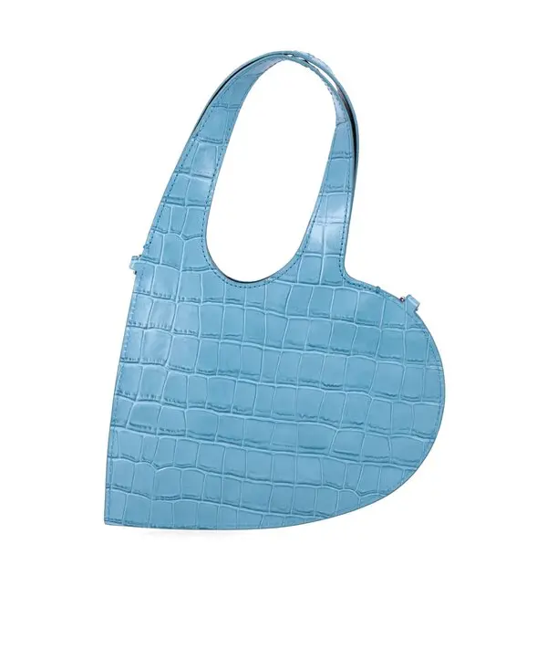 Coperni Embossed Mini Heart Tote Bag - Blue