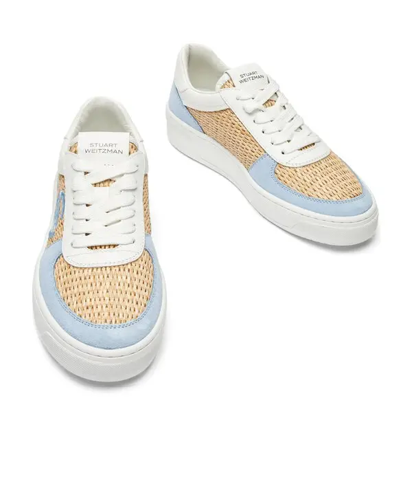 STUART WEITZMAN Courtside Logo Sneakers - White
