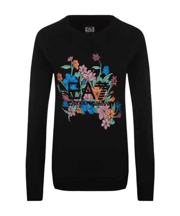 EA7 Floral Logo Long-sleeve Sweater