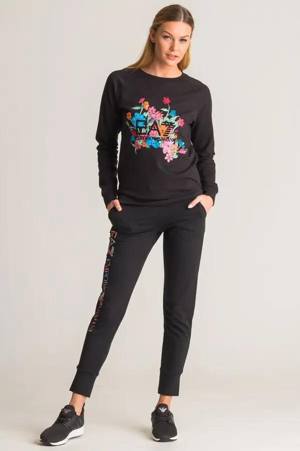 EA7 Floral Logo Long-sleeve Sweater