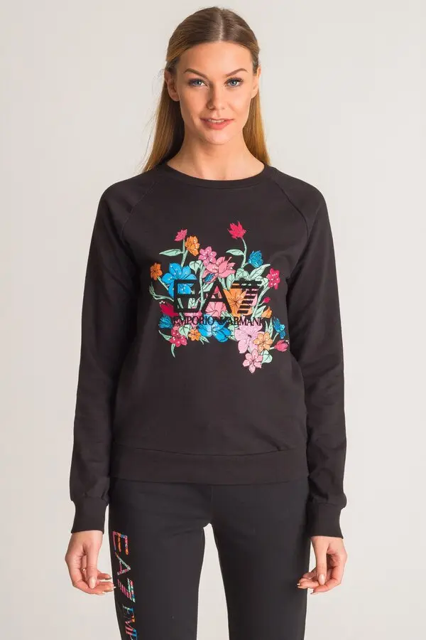 EA7 Floral Logo Long-sleeve Sweater
