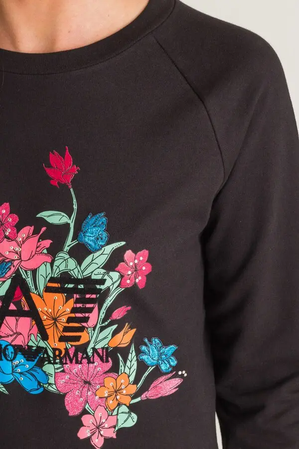 EA7 Floral Logo Long-sleeve Sweater