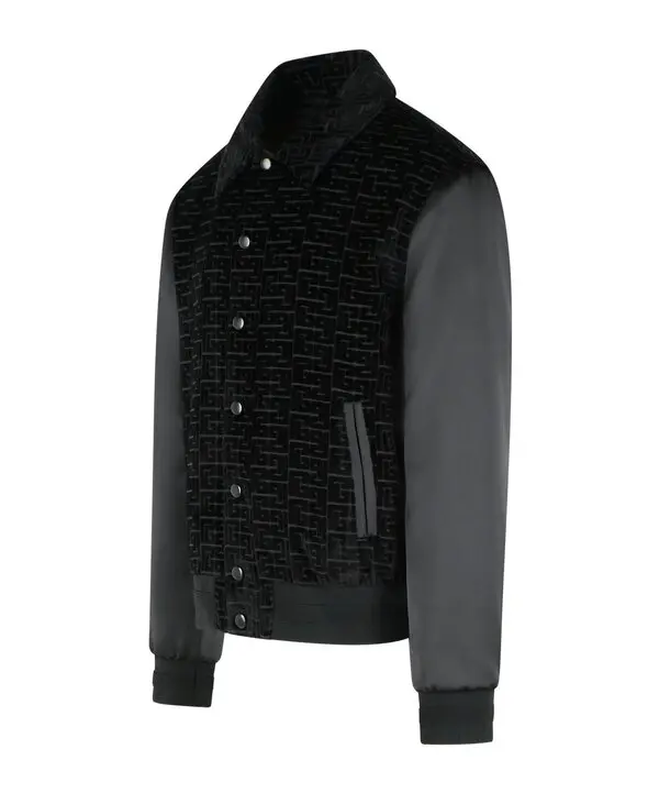 Balmain Velvet Logo Bomber Jacket