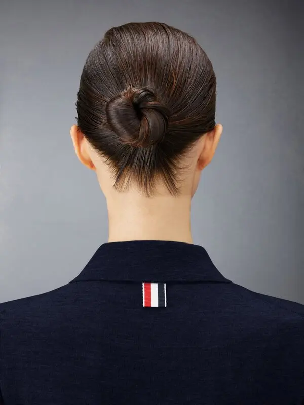 Thom Browne 4-bar Button Detail Short Sleeve Polo
