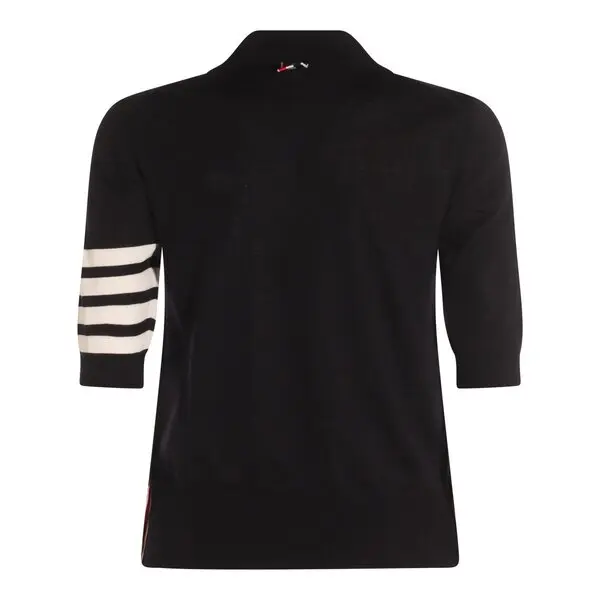 Thom Browne 4-bar Button Detail Short Sleeve Polo - Blue