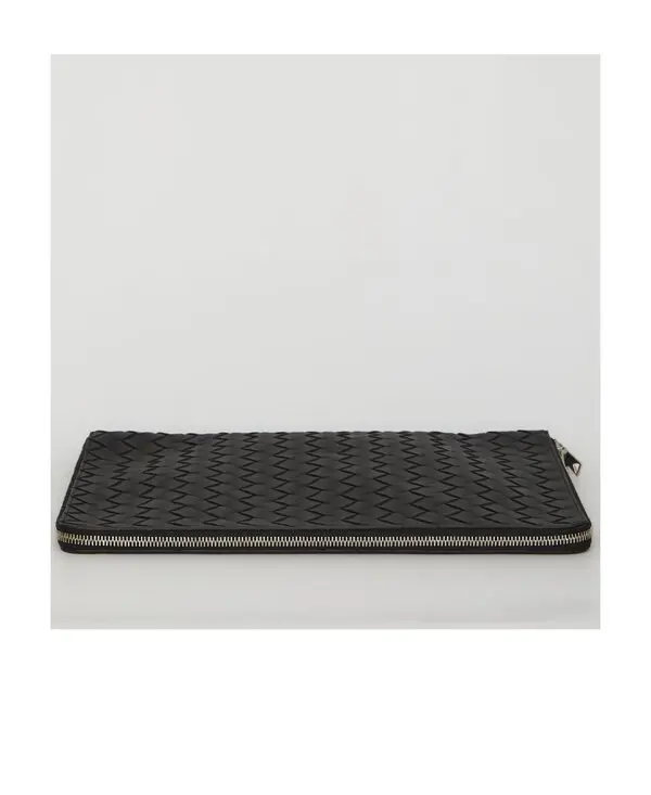 Bottega Veneta Intrecciato Leather Laptop Bag - Black