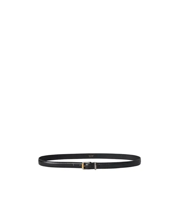 THE ROW Small Metallic Leather Ring Belt - Black