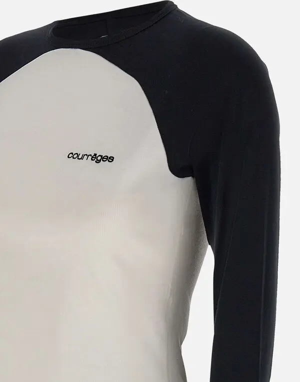 COURREGES Logo Embroidered Long-sleeve T-shirt