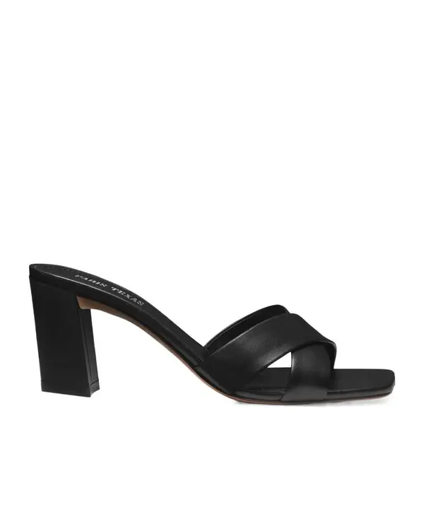 Paris Texas Dafne Crossover Strap Mules - Black