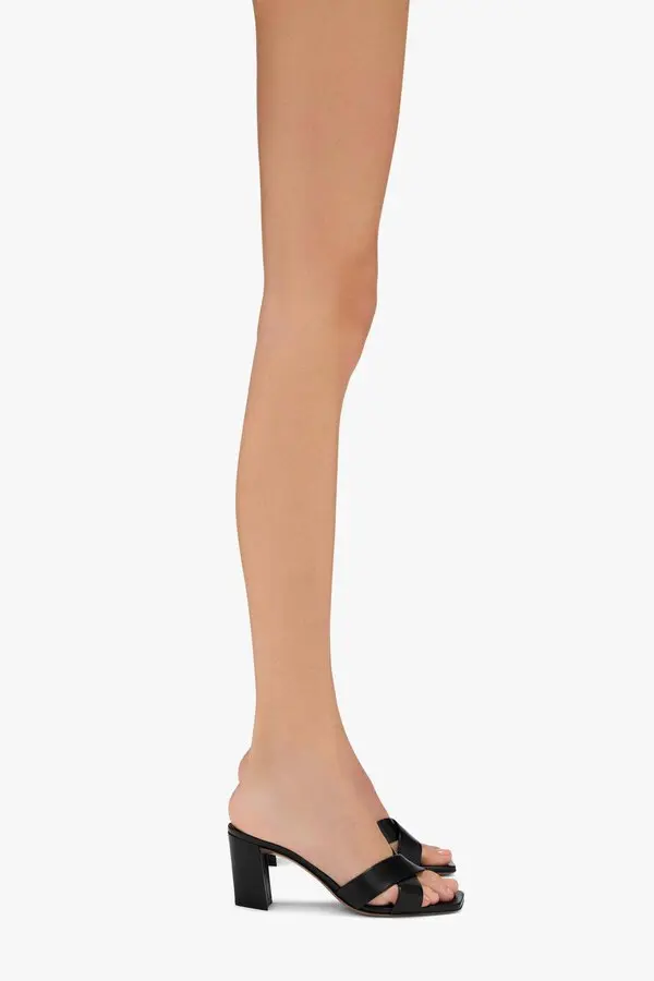 Paris Texas Dafne Crossover Strap Mules - Black
