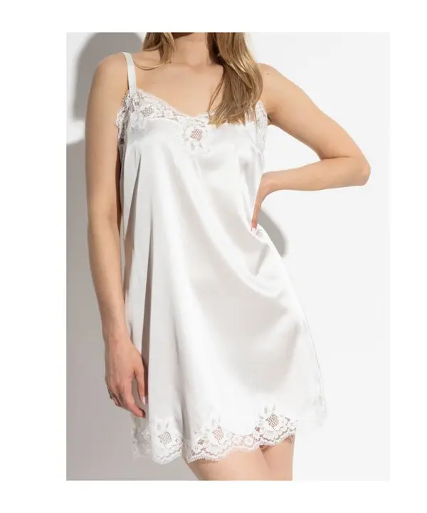 Dolce & Gabbana Dolce Gabbana Mini Lace Trim Slip Dress
