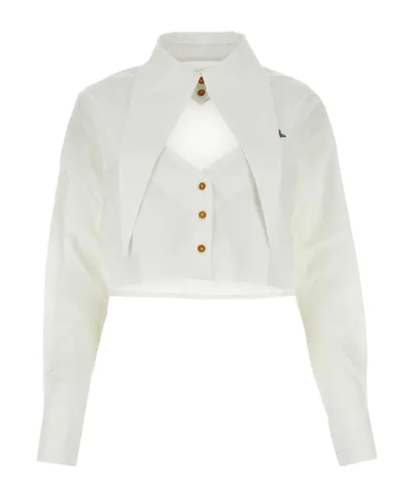 VIVIENNE WESTWOOD Cropped Shirt With Lapels - White