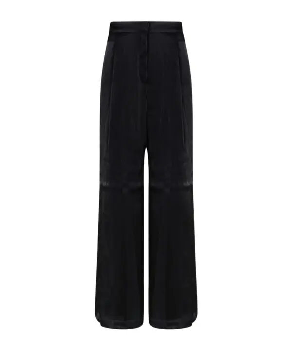 Michael Kors Georgette Pleated Wide-leg Trousers - Black