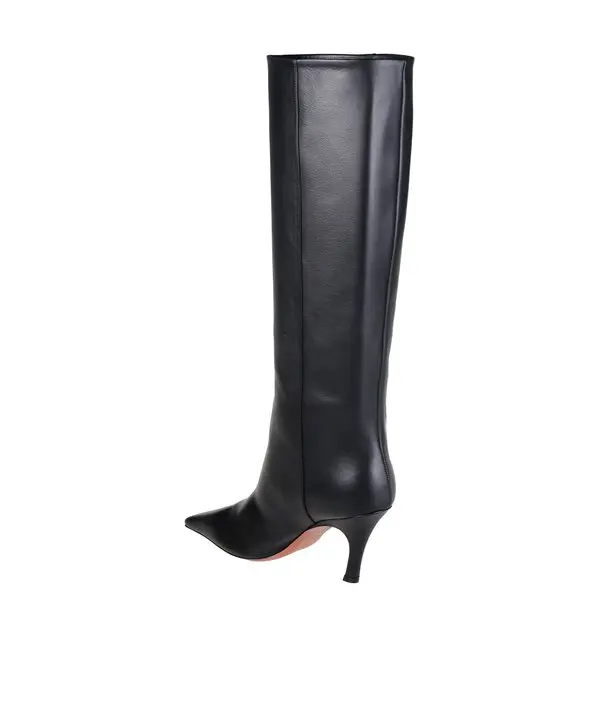 Amina Muaddi Pointed Toe Stiletto Heel Zip-up Boots