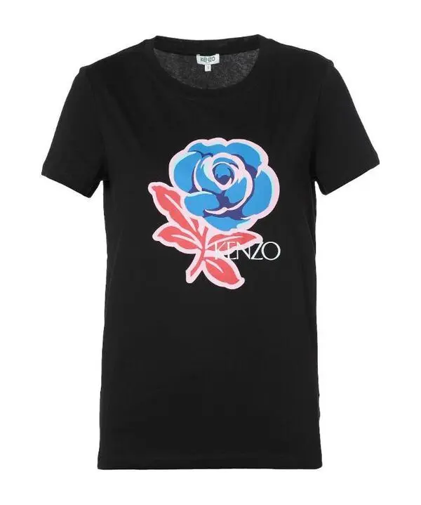 Kenzo Rose Logo Printed T-shirt