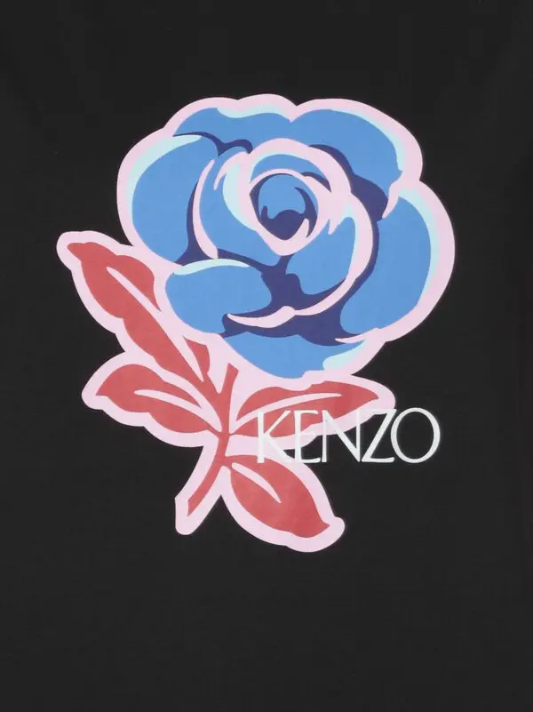 Kenzo Rose Logo Printed T-shirt