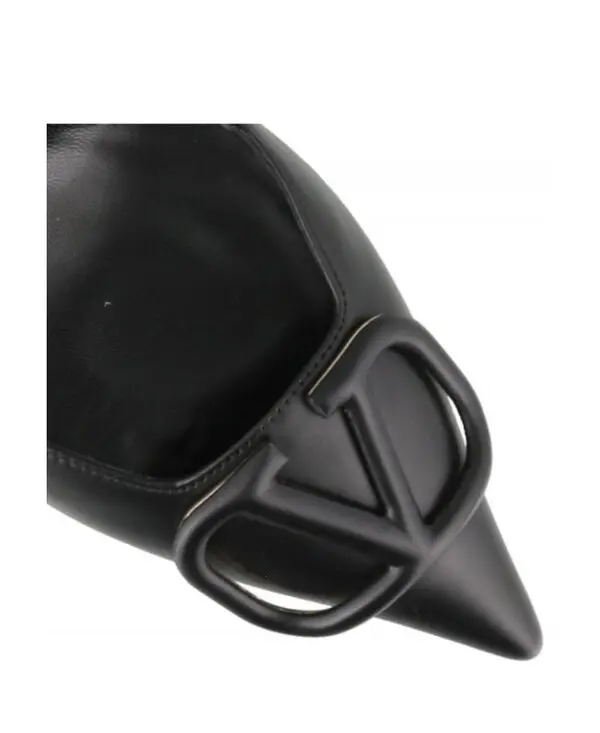 Valentino Garavani Vlogo Signature Calfskin Slingback Pump 80 Mm - Black