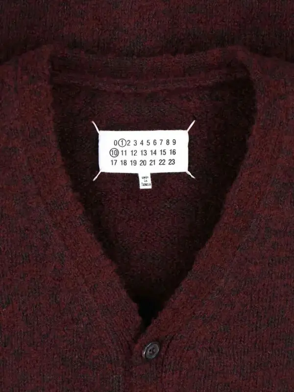 MAISON MARGIELA V-neck Knitted Cardigan - Red