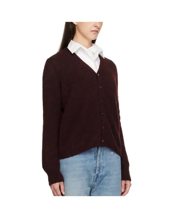 MAISON MARGIELA V-neck Knitted Cardigan - Red