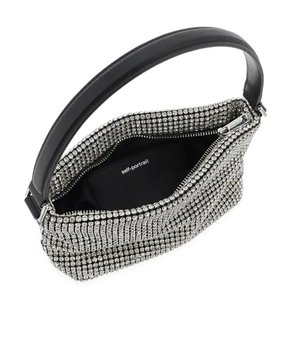 SELF-PORTRAIT Small Diamante Embellished Zipped Tote Bag